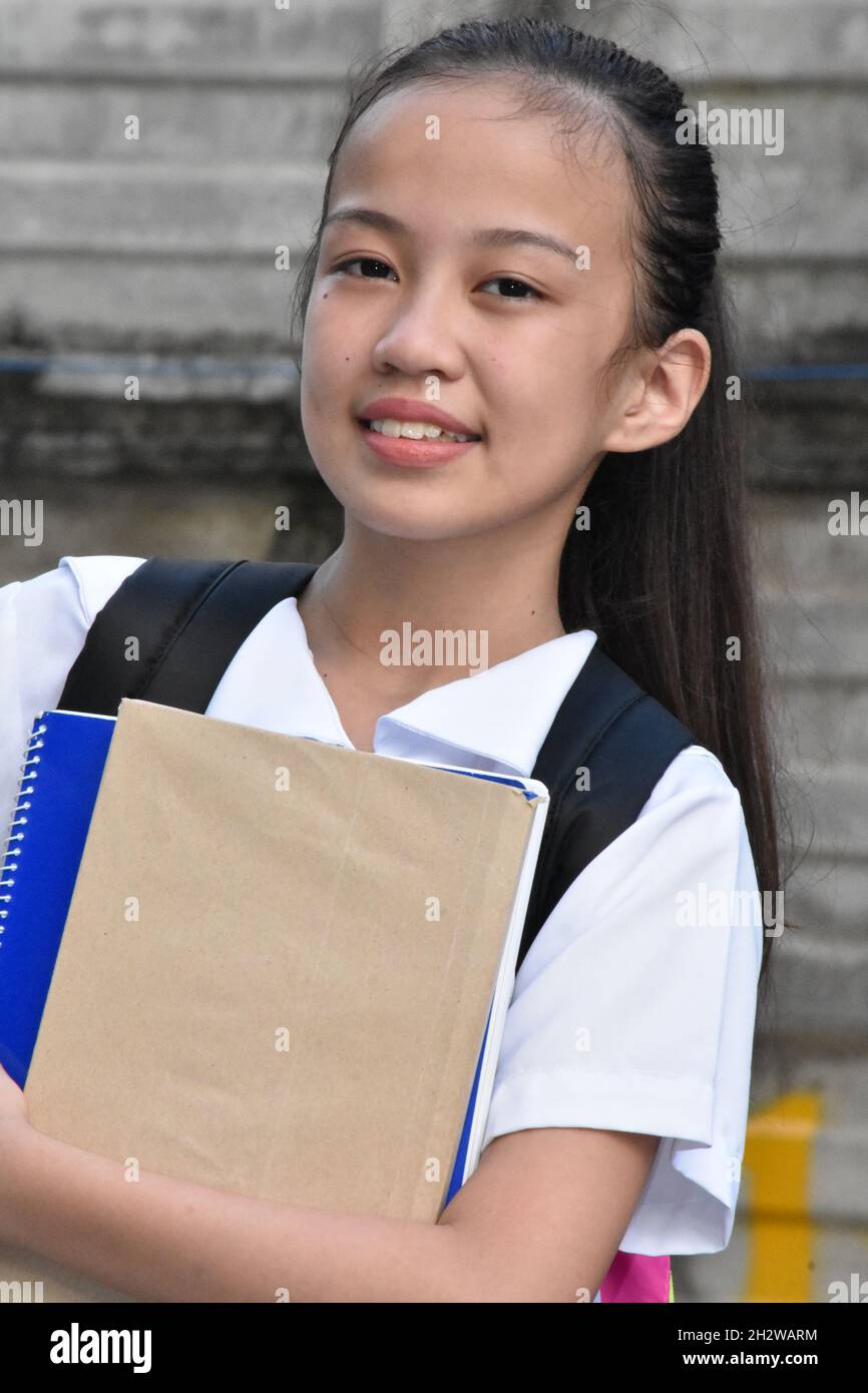 Portrait Of A Beautiful Filipina Student Teenager School Girl Stock Photo - Alamy