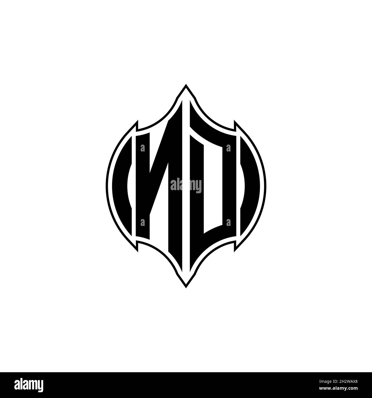 ND Monogram logo letter with Gemoteric line rounded shape style design ...