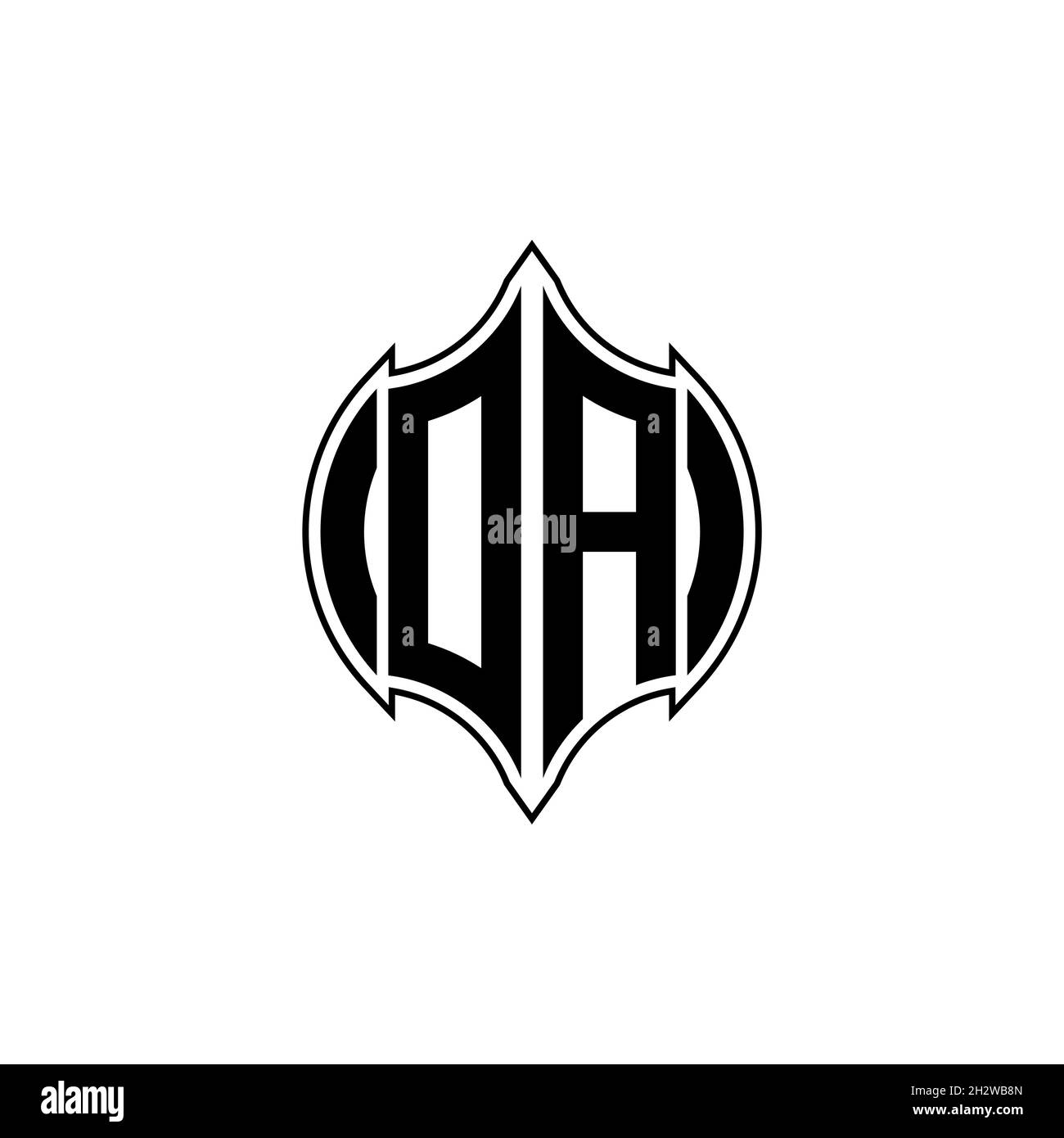 OA Monogram logo letter with Gemoteric line rounded shape style design ...