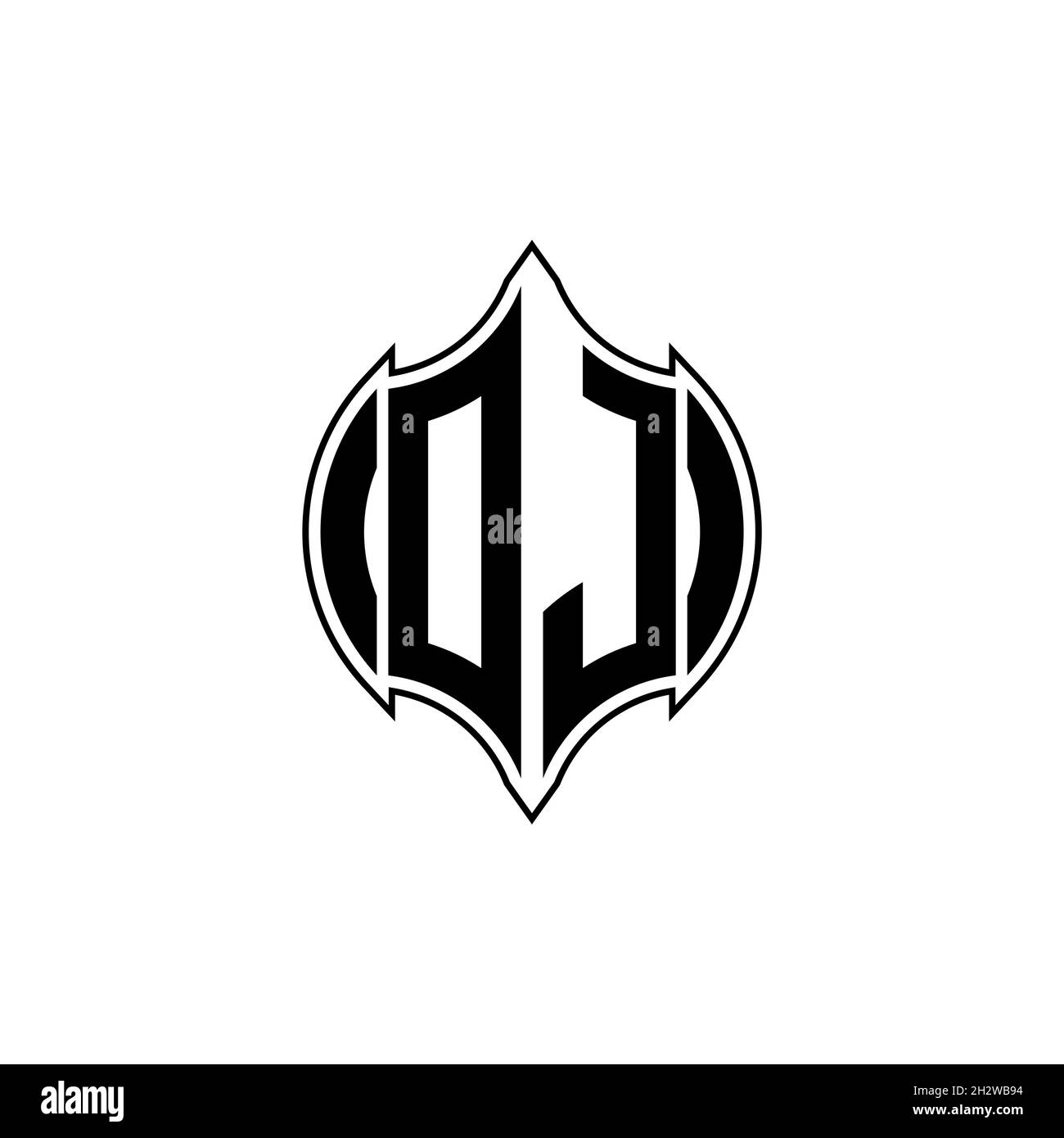 OJ Monogram logo letter with Gemoteric line rounded shape style design ...