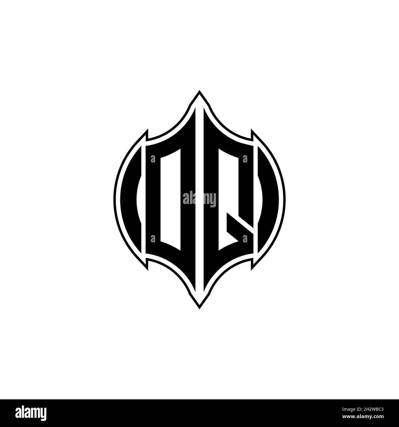 OQ Monogram logo letter with Gemoteric line rounded shape style design ...