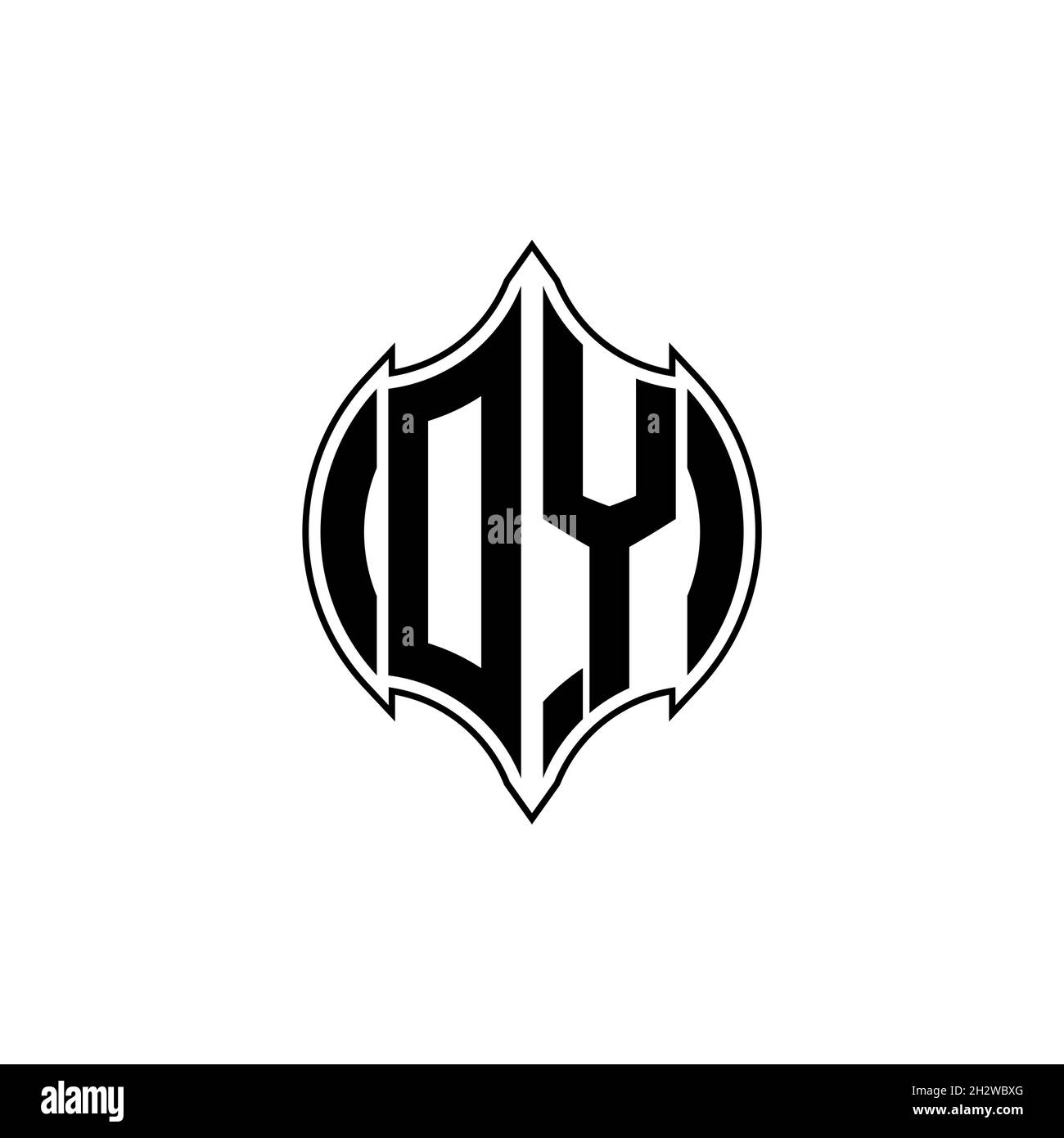 OY Monogram logo letter with Gemoteric line rounded shape style design on isolated background ...
