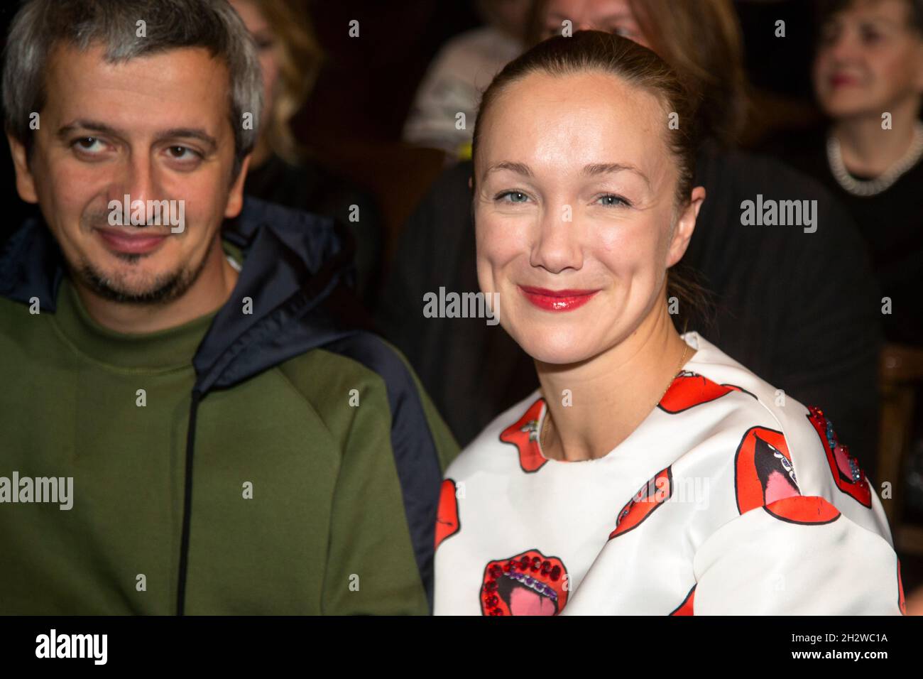 Moscow, Russia. 2nd September, 2015. Director Konstantin Bogomolov and actress Darya Moroz ...
