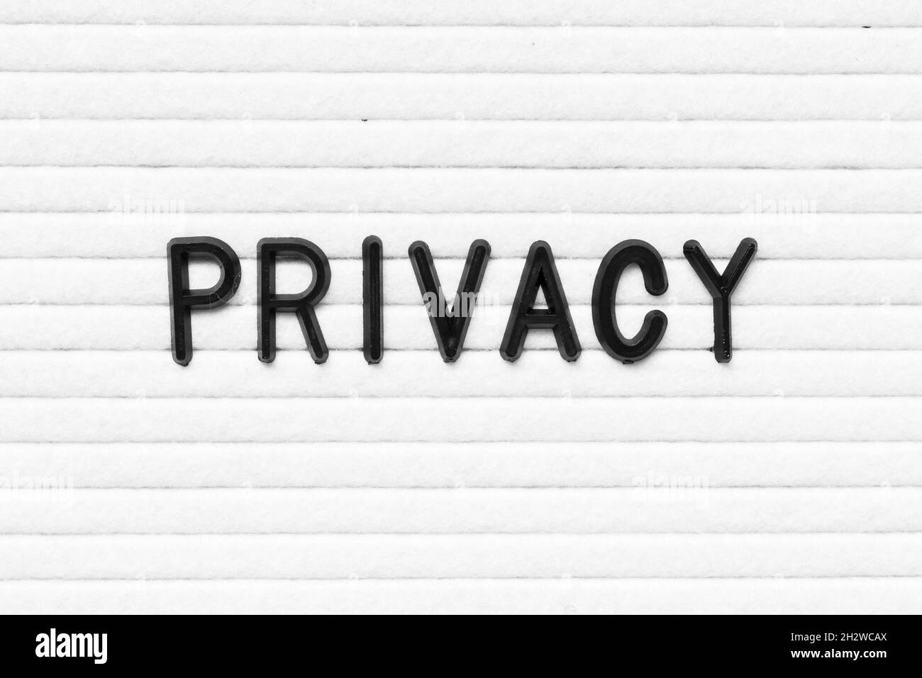 Black letter in word privacy on white felt board background Stock Photo ...