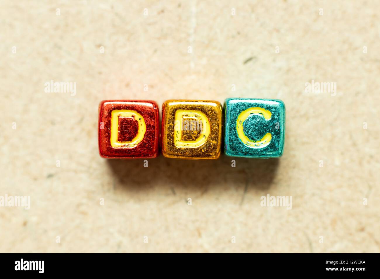 Metallic color alphabet letter block in word DDC (Abbreviation of ...