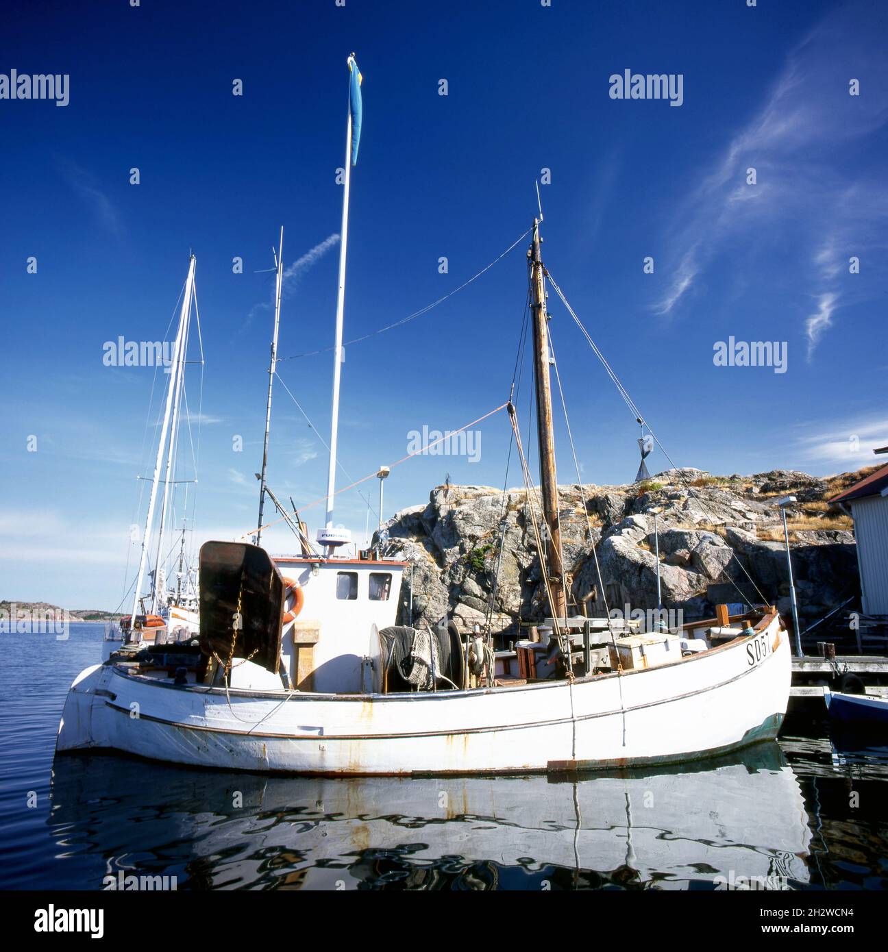 Traditional Stockholm Swedish sailing fishing boat Stock Photo - Alamy