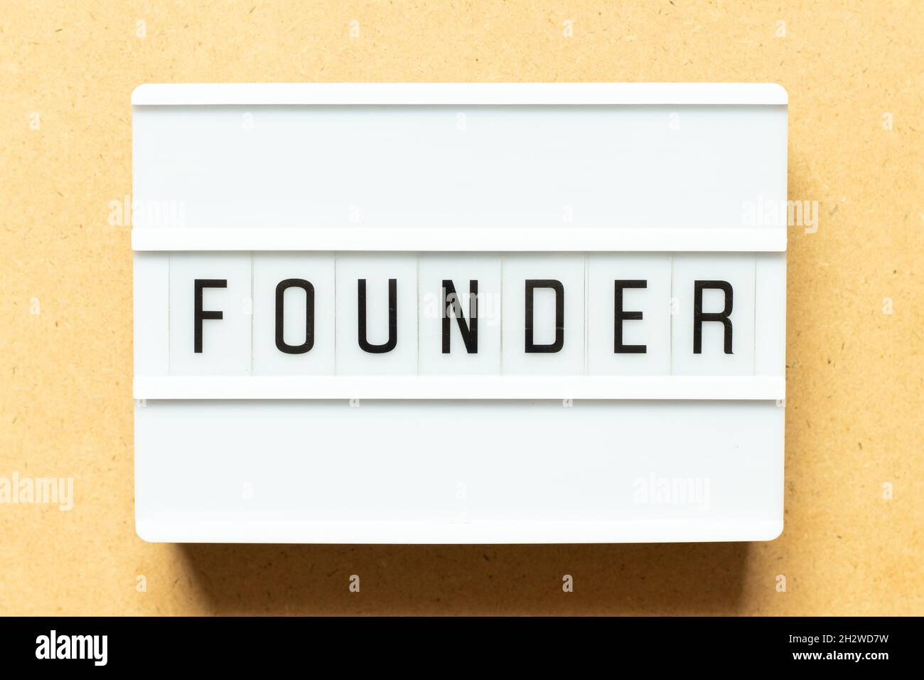 Lightbox with word founder on wood background Stock Photo - Alamy