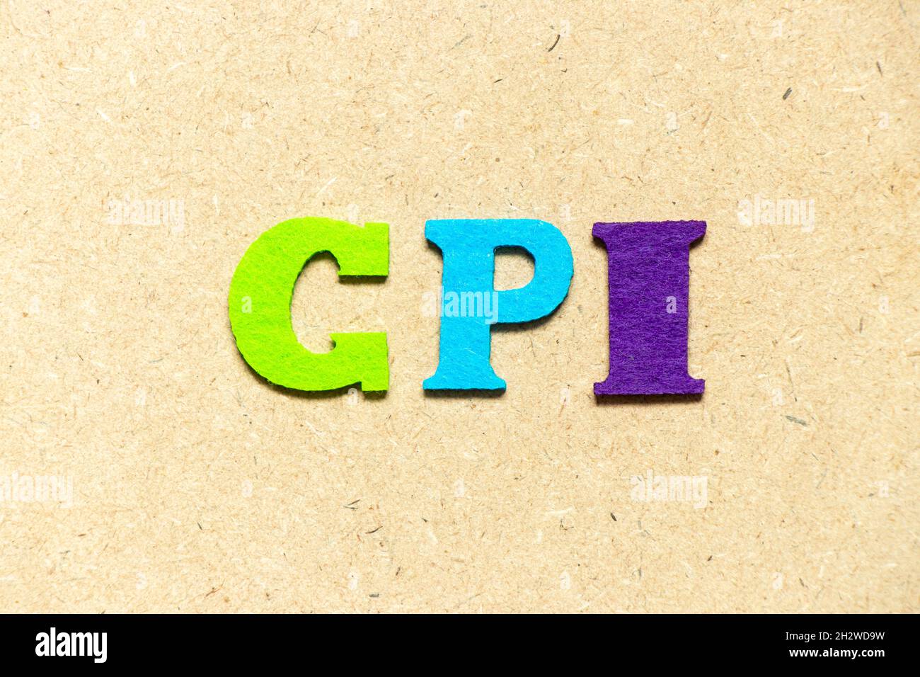 Color cloth alphabet letter in word CPI (abbreviation of Consumer Price ...