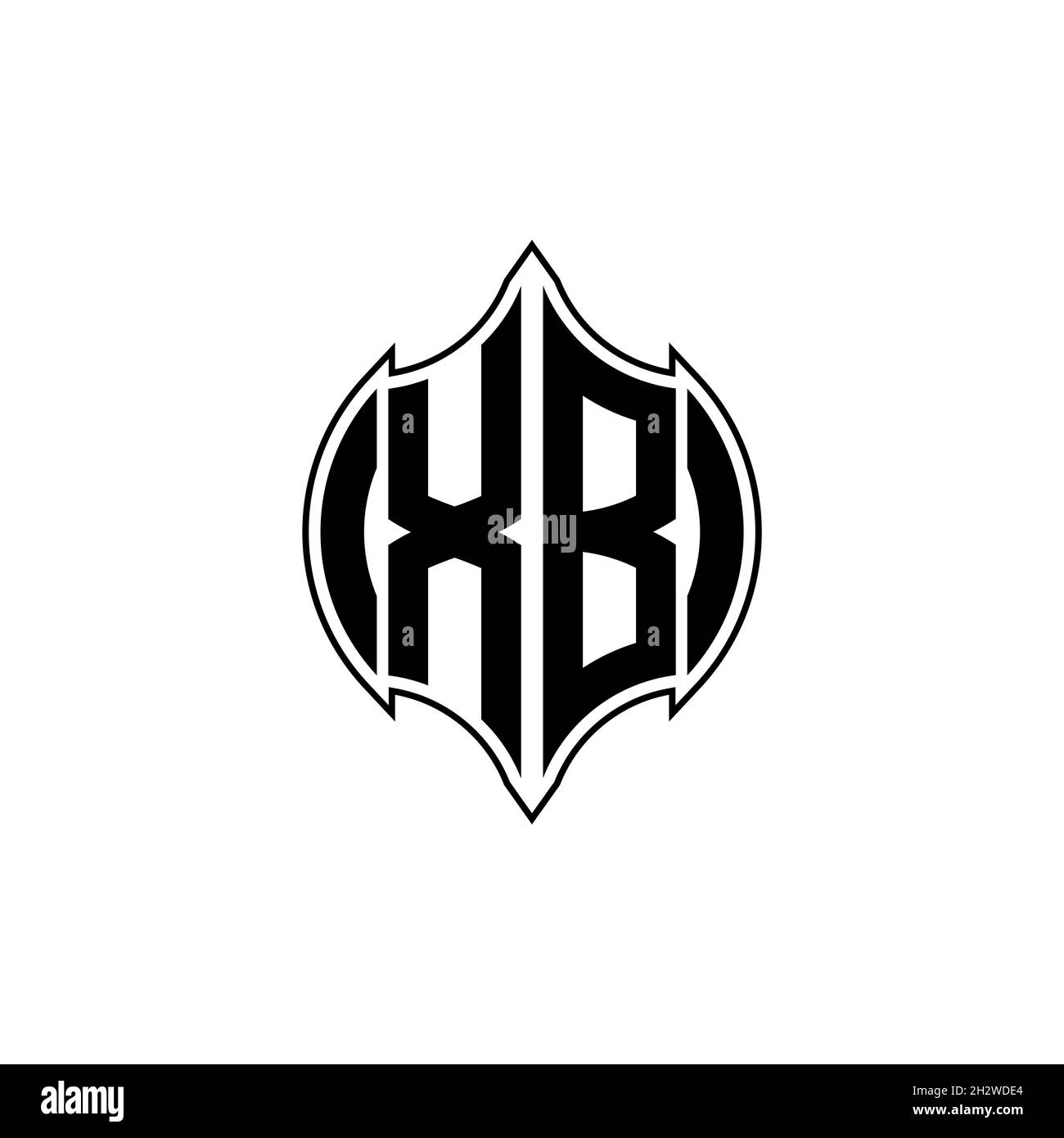 XB Monogram logo letter with Gemoteric line rounded shape style design ...