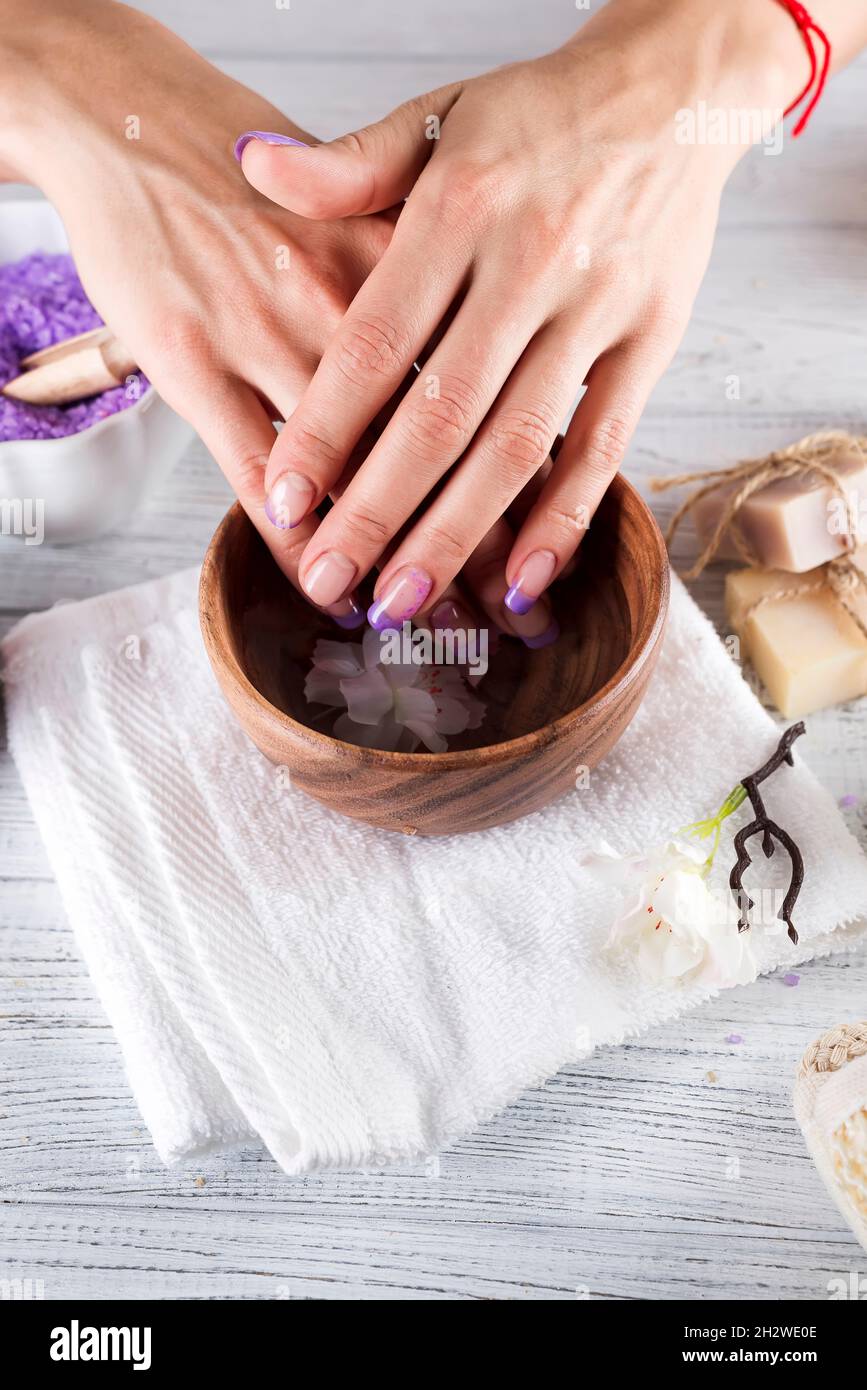 Hands Spa.Manicure concept Stock Photo - Alamy