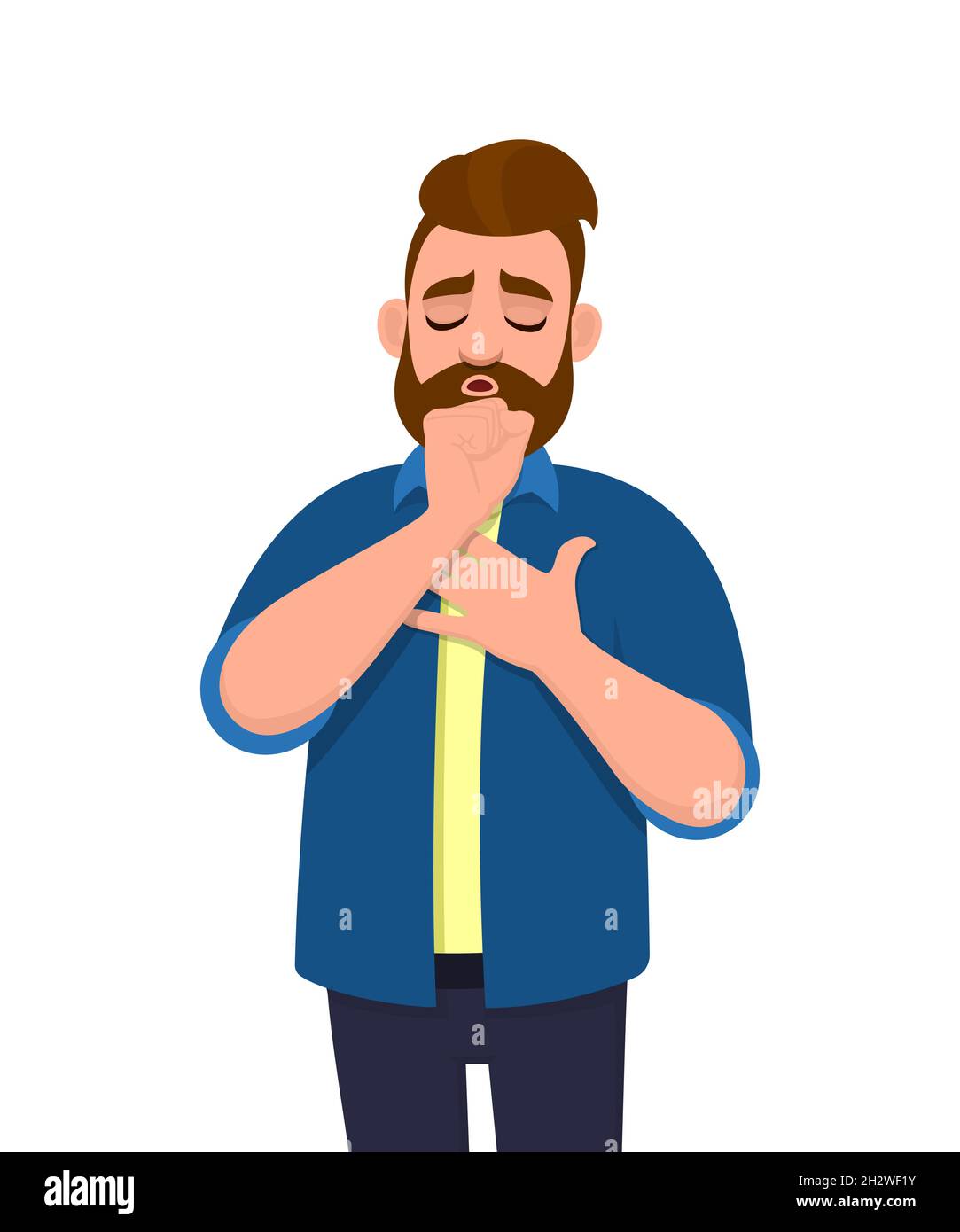 Adult man feeling unwell Stock Vector Images - Alamy