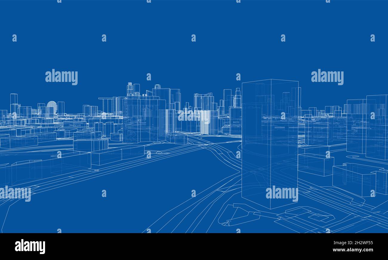 City view. Buildings and streets. Vector Stock Vector Image & Art - Alamy