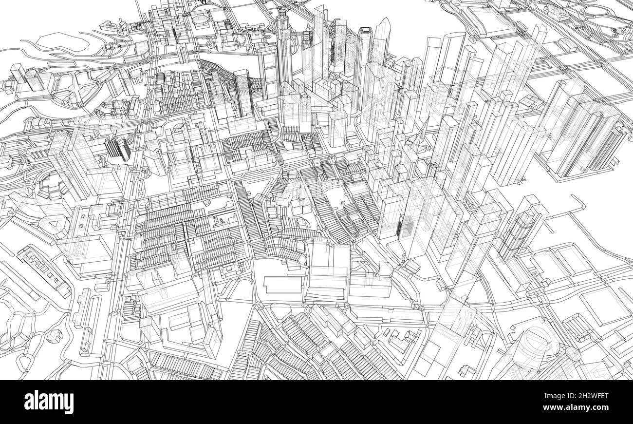 City view. Buildings and streets. Vector Stock Vector Image & Art - Alamy