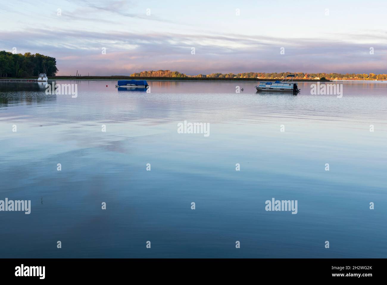 dawn breaks on lake champlain waters in saint albans bay vermont Stock ...