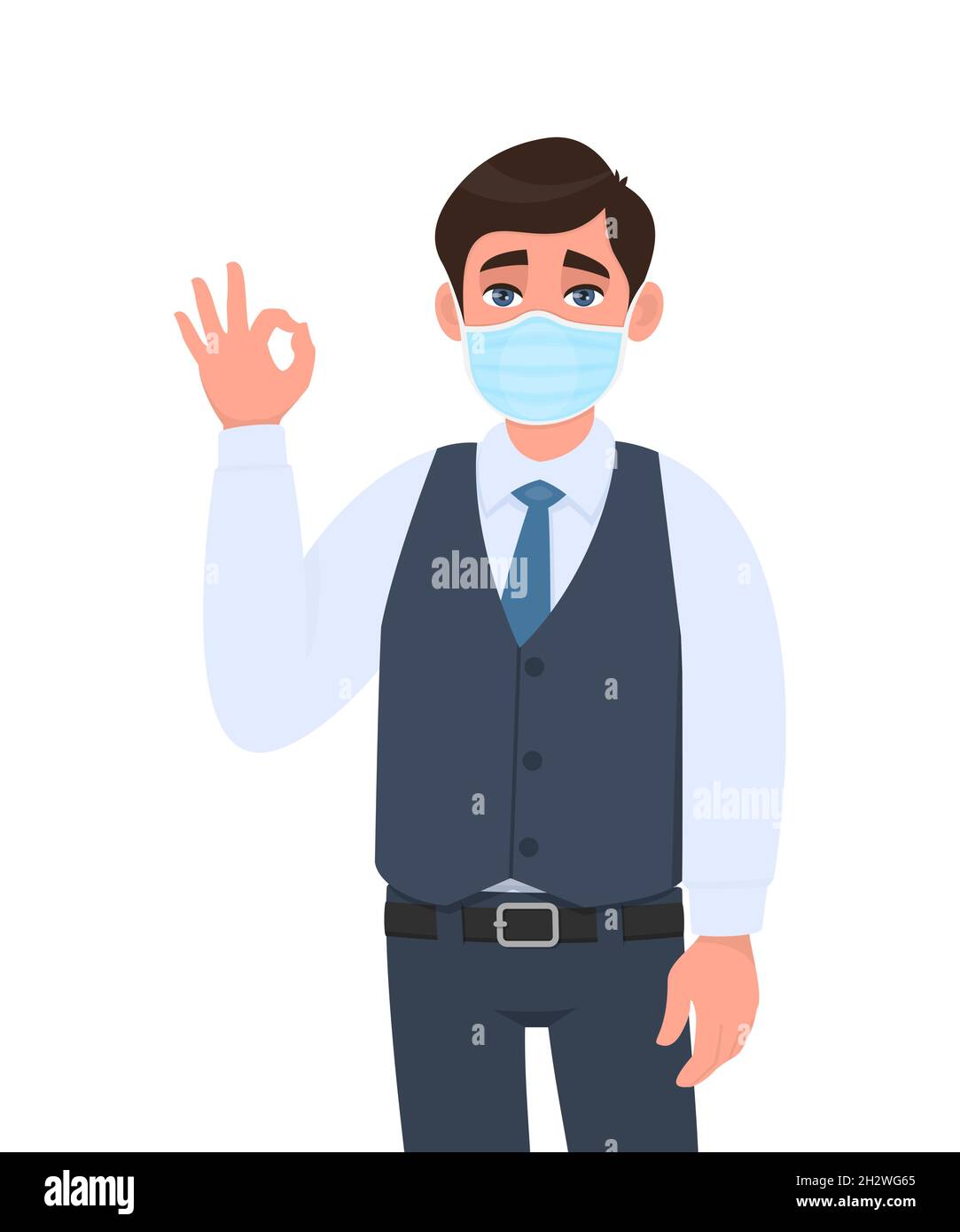 Ok face mask Stock Vector Images - Alamy