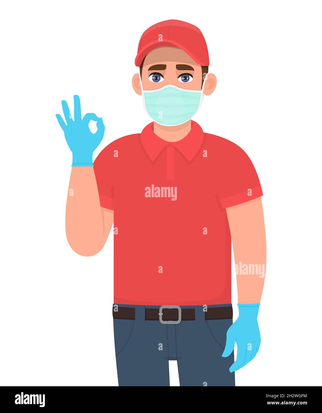 Man making the ok sign with fingers Stock Vector Images - Alamy