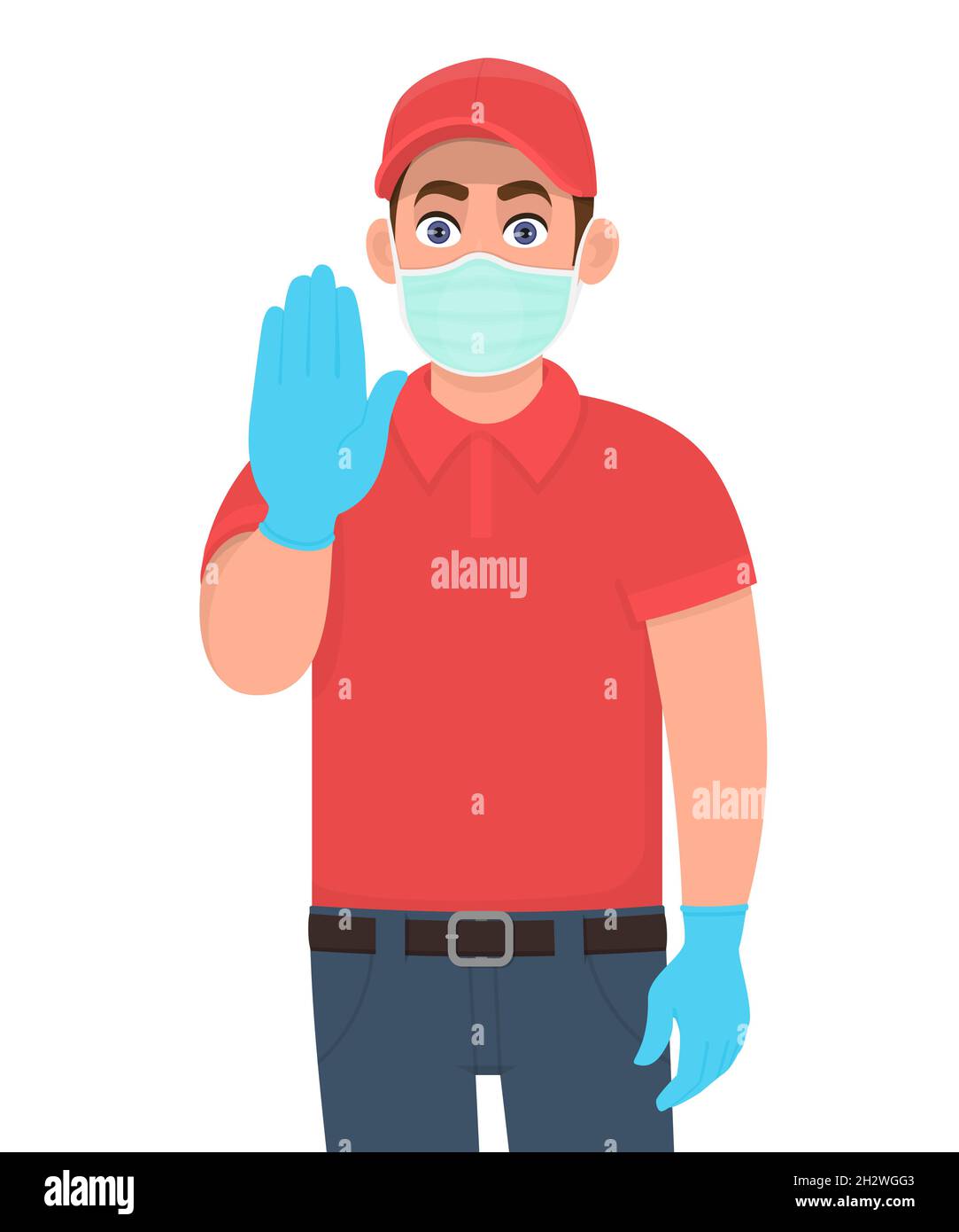 Courier work deliveryman in Stock Vector Images - Alamy