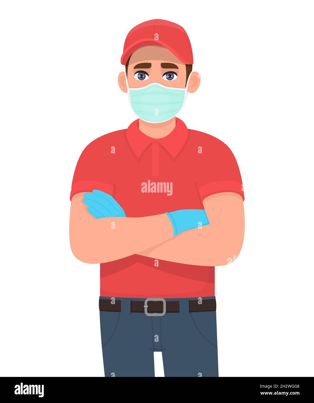 Delivery man standing in Stock Vector Images - Alamy