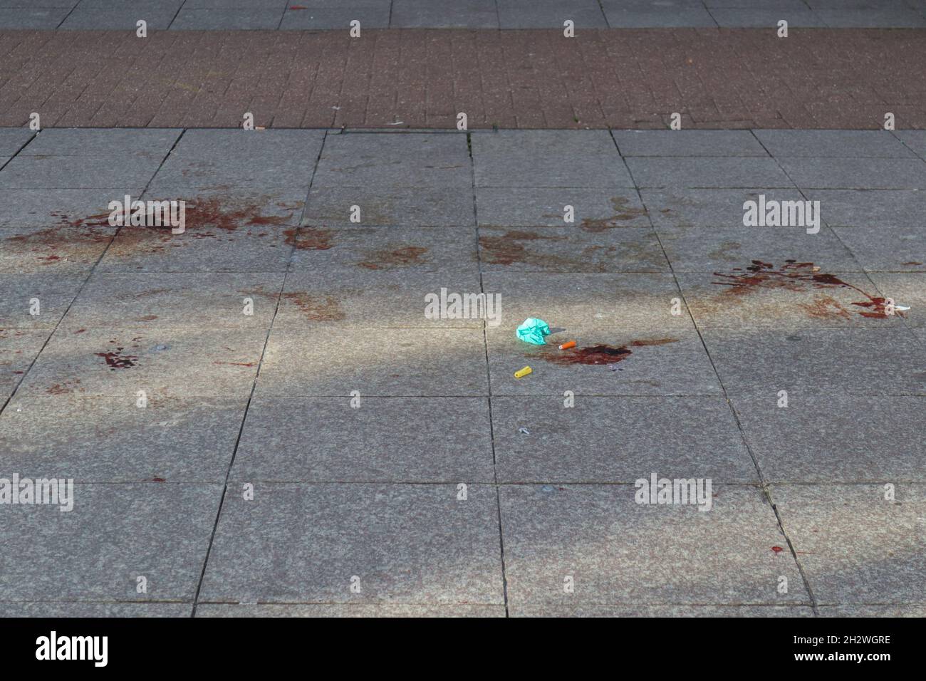 24th Oct, 2021. Southend on Sea, UK. What appears to be blood stains on ...