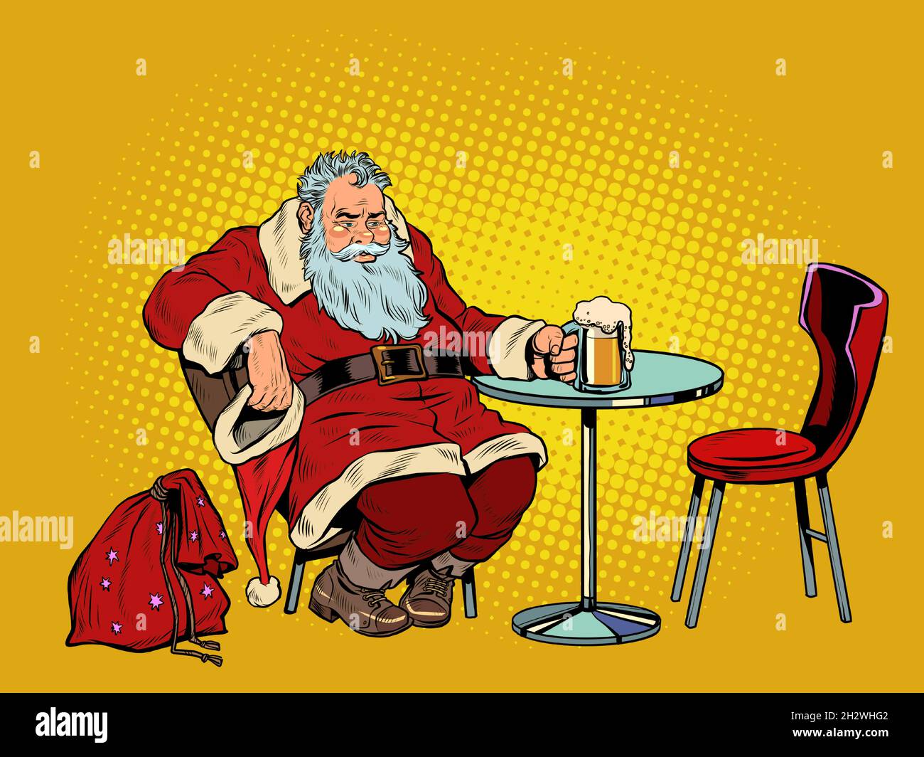 Drunk father christmas cartoon hi-res stock photography and images - Alamy