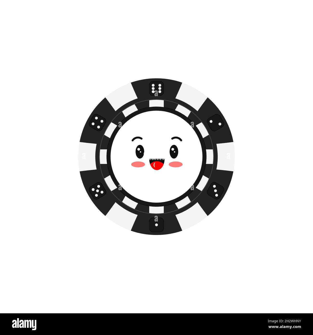 Casino poker chip smilling emoticon isolated on white background Stock ...