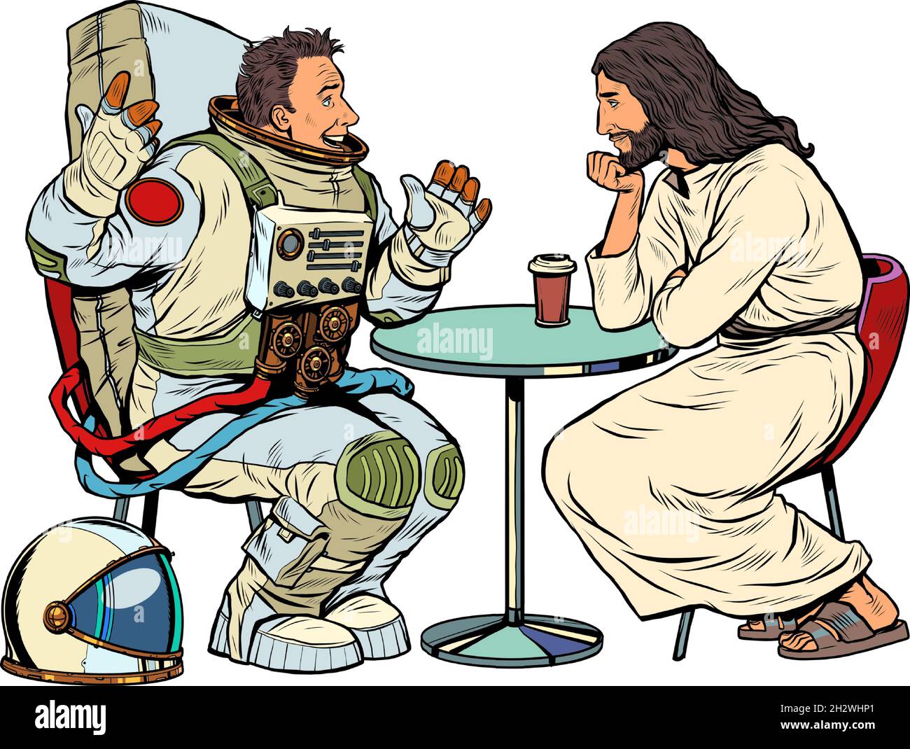 Jesus Christ is talking to a male astronaut. Christianity and religion ...