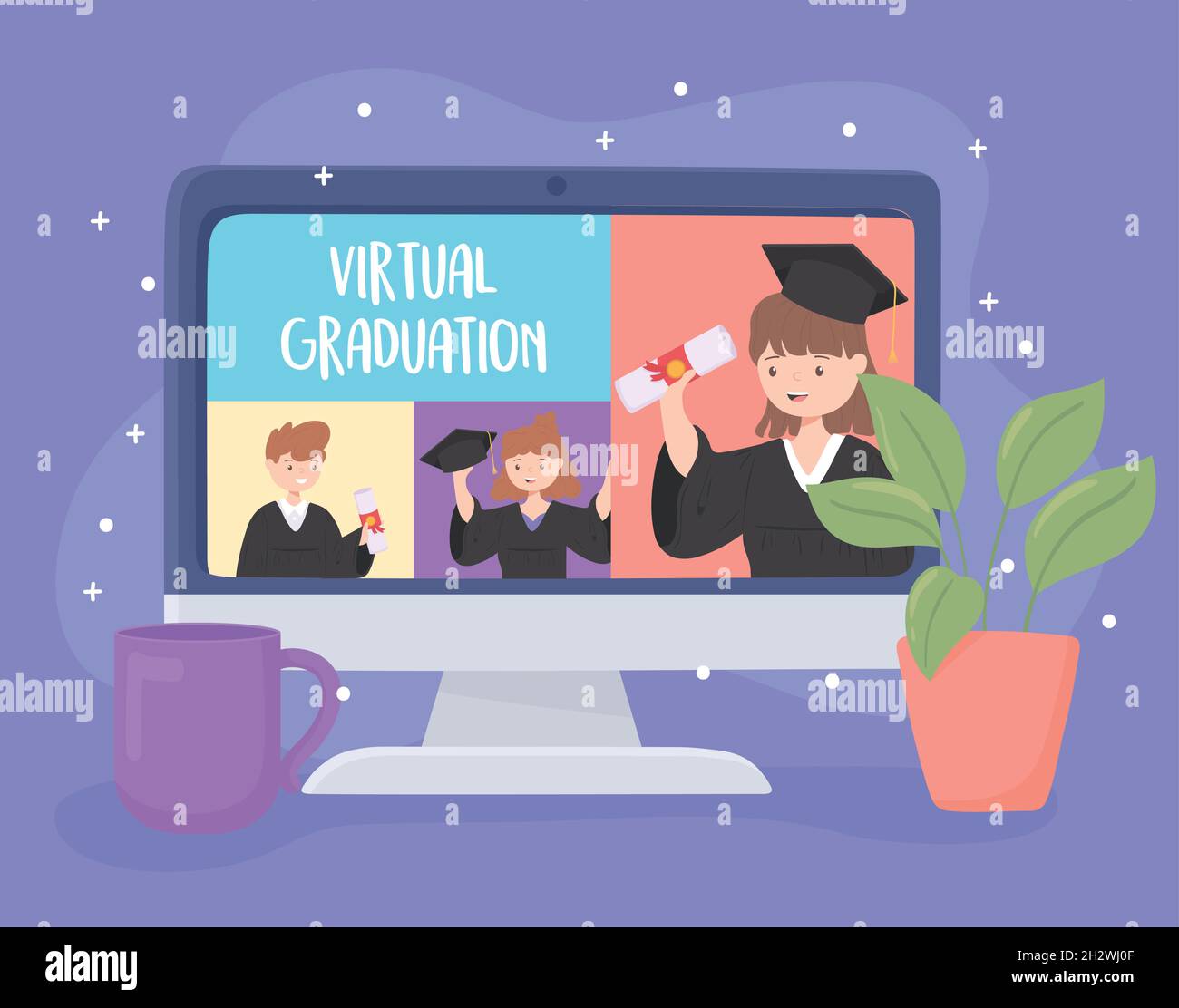 Virtual high school Stock Vector Images - Alamy