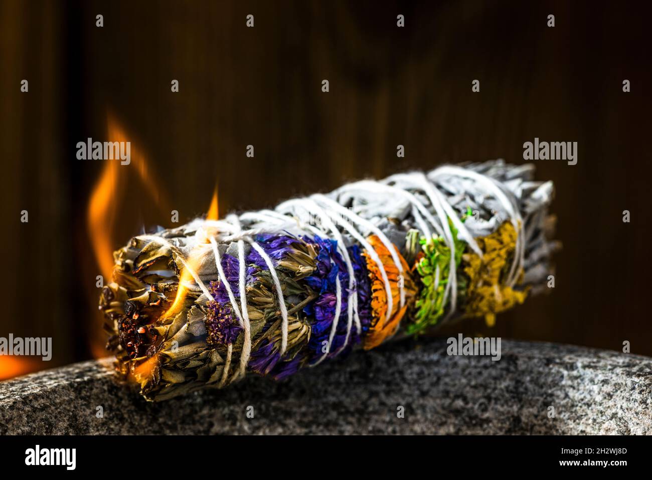 Sage Stick Smudging Ceremony. Burning Ritual for Meditation or Yoga ...