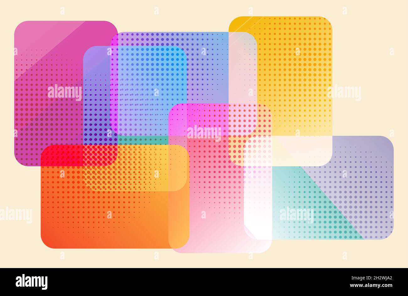 Vector abstract half tone colourful shapes on shaded backgrounds hi-res ...