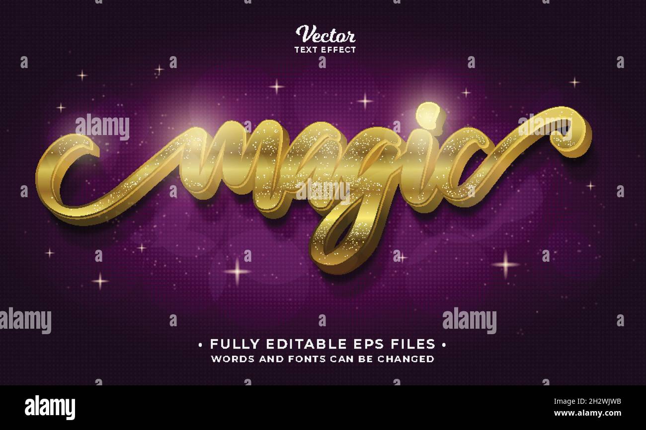golden magical text effect editable vector image Stock Vector Image ...