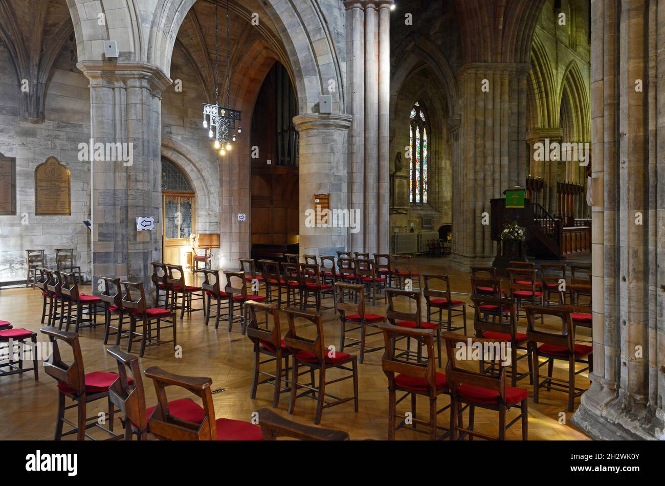 Interior view of the church of the Holy Rude in Stirling, Scotland ...