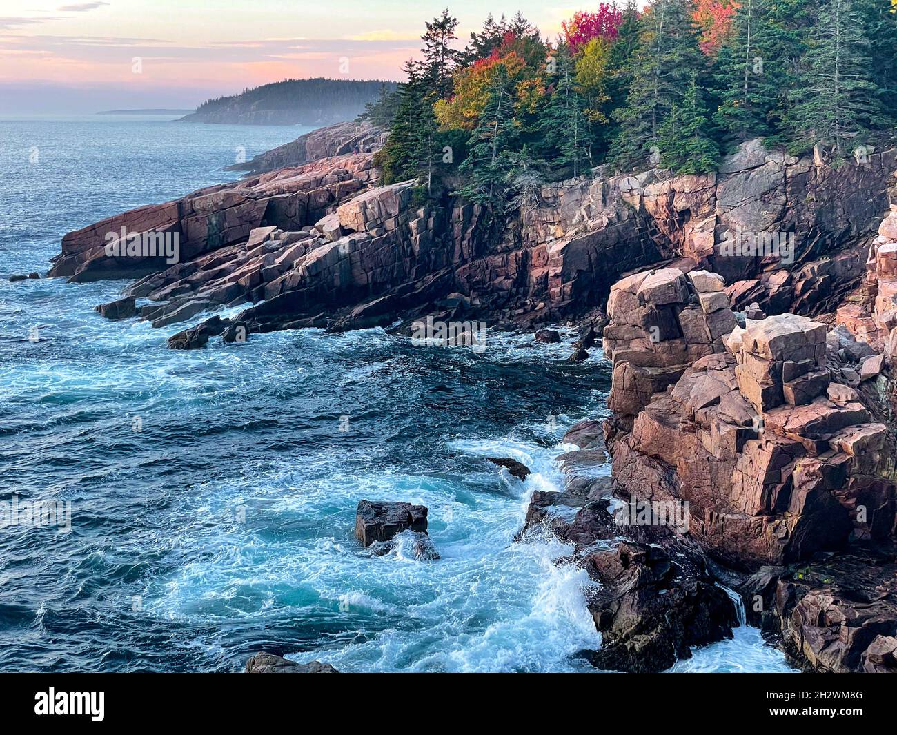 Acadia National Park, ME - USA - Oct. 13, 2021: Autumn landscape of a ...