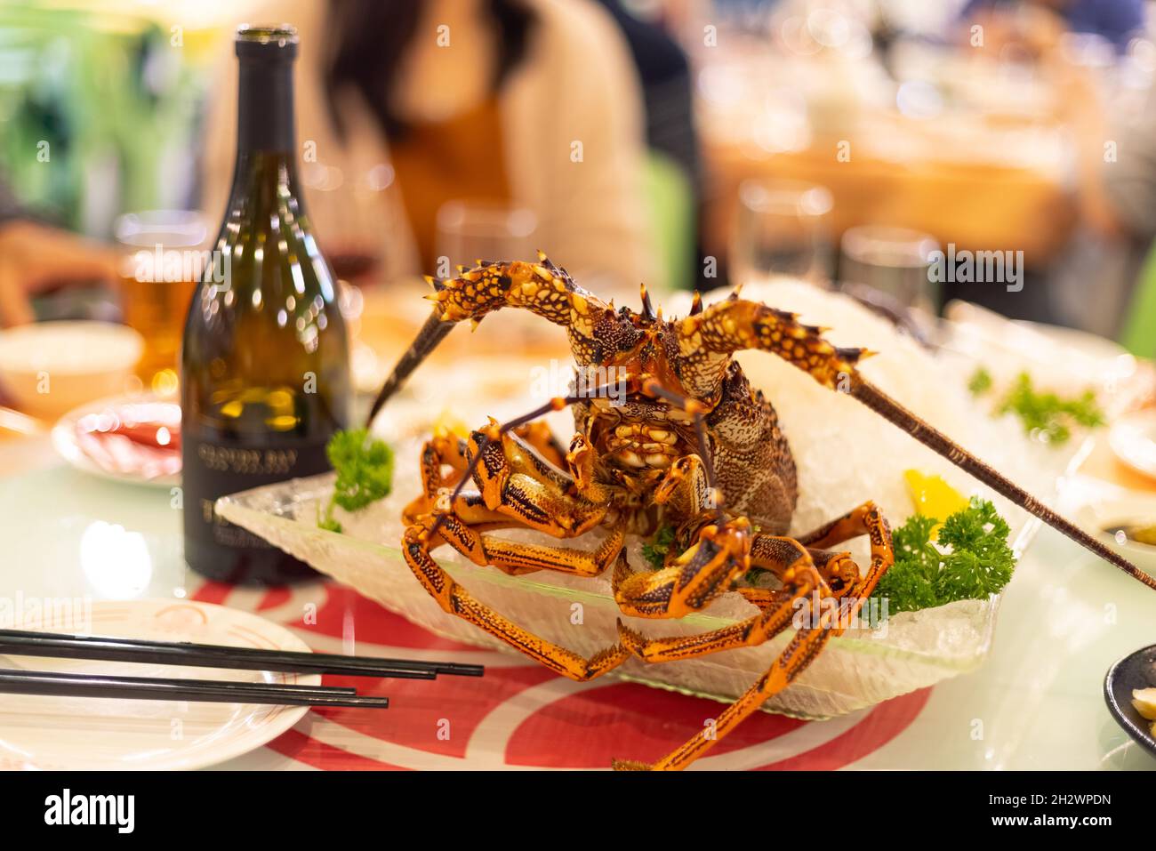 Lobster Sashimi in Chinese seafood restaurant Stock Photo - Alamy