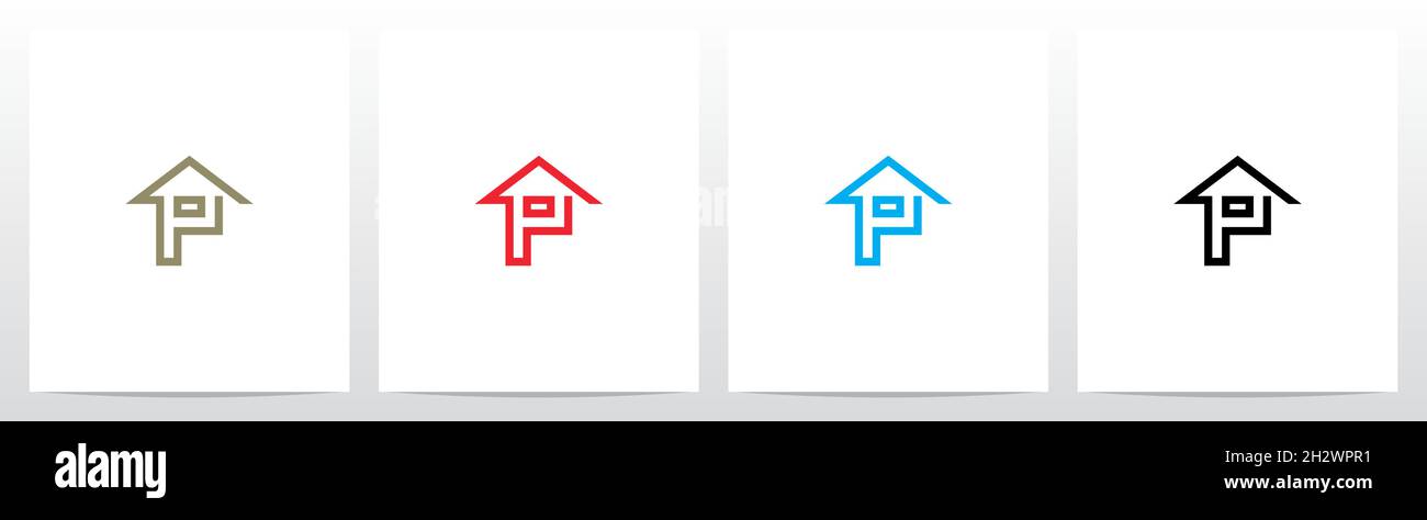House Roof On Top Of Letter Logo Design P Stock Vector Image & Art - Alamy