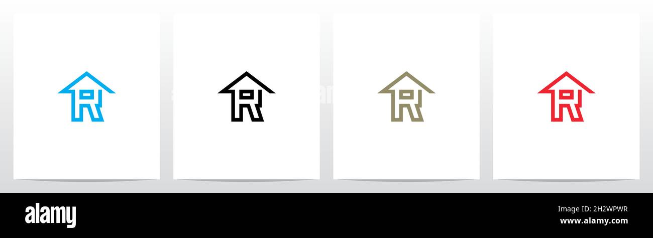 House Roof On Top Of Letter Logo Design R Stock Vector Image & Art - Alamy