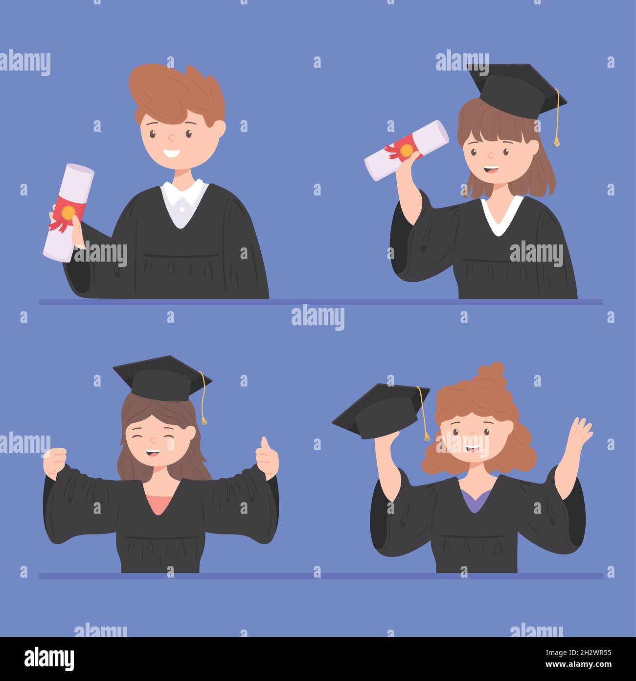 set graduate students Stock Vector Image & Art - Alamy
