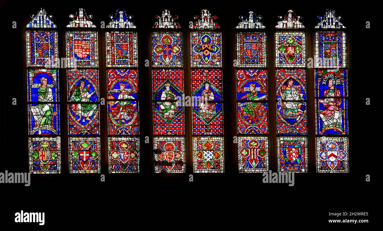 Stained glass window above the south entrance to Canterbury cathedral ...
