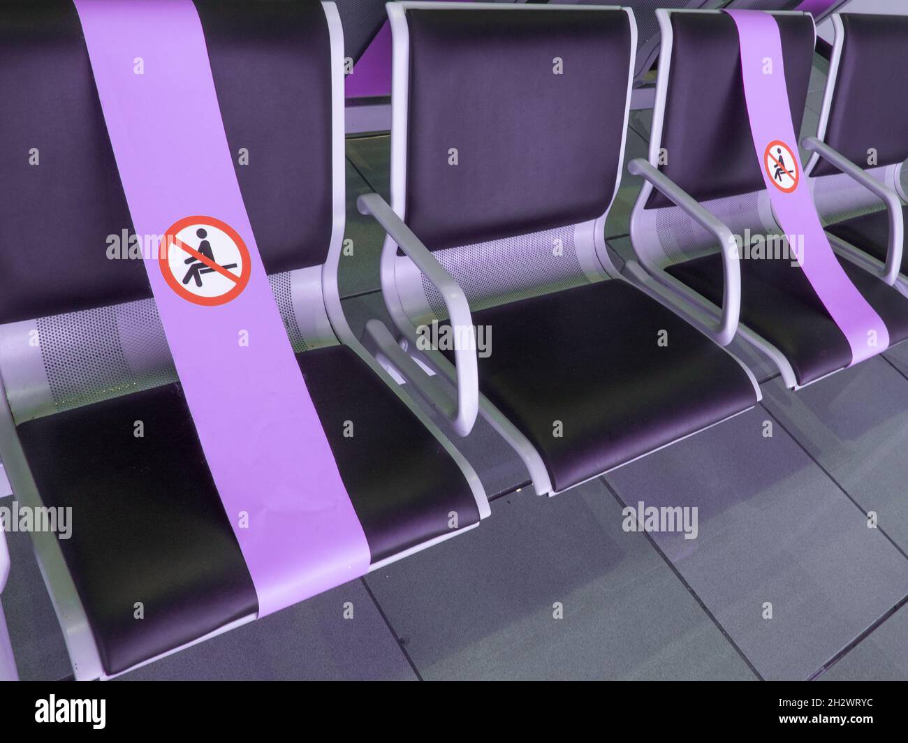 symbol on seats for no seating Stock Photo - Alamy