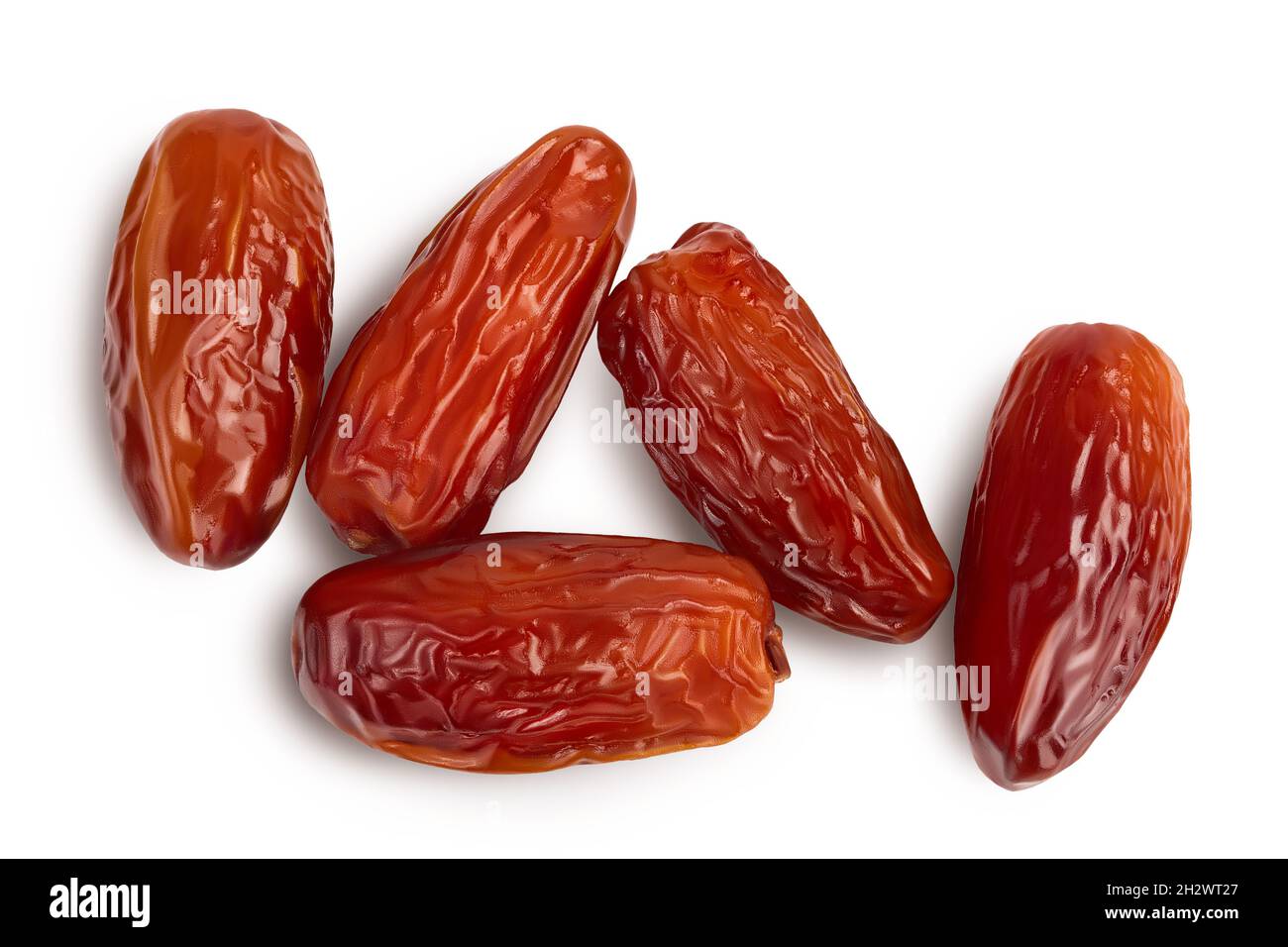 Dates isolated on white background with clipping path. Top view. Flat ...