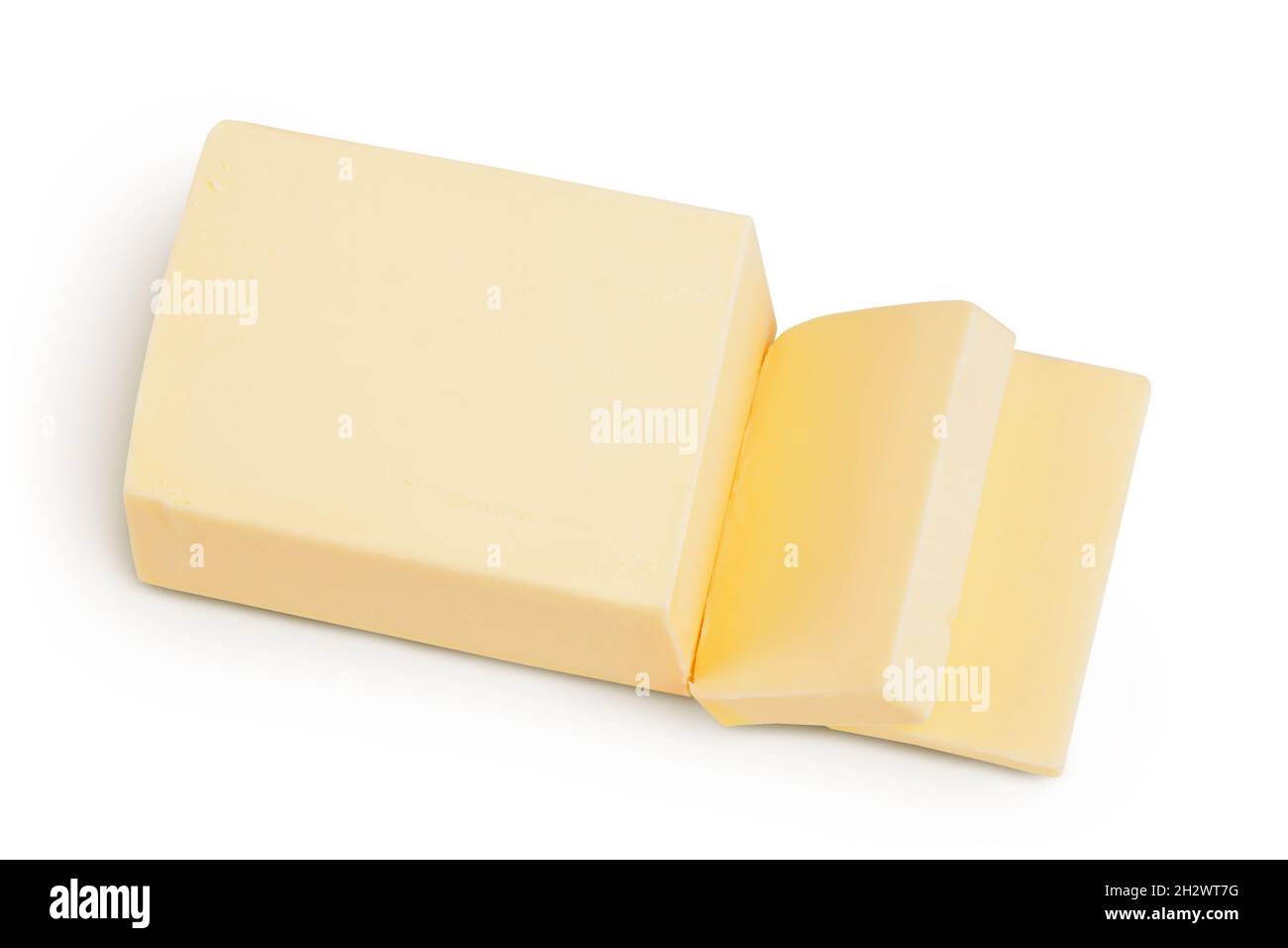 butter isolated on white background with clipping path and full depth ...