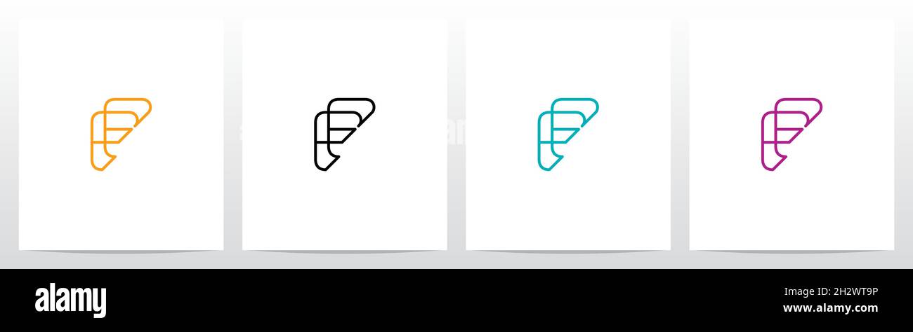 Parallel Lines Connected Forming Letter Logo Design F Stock Vector ...