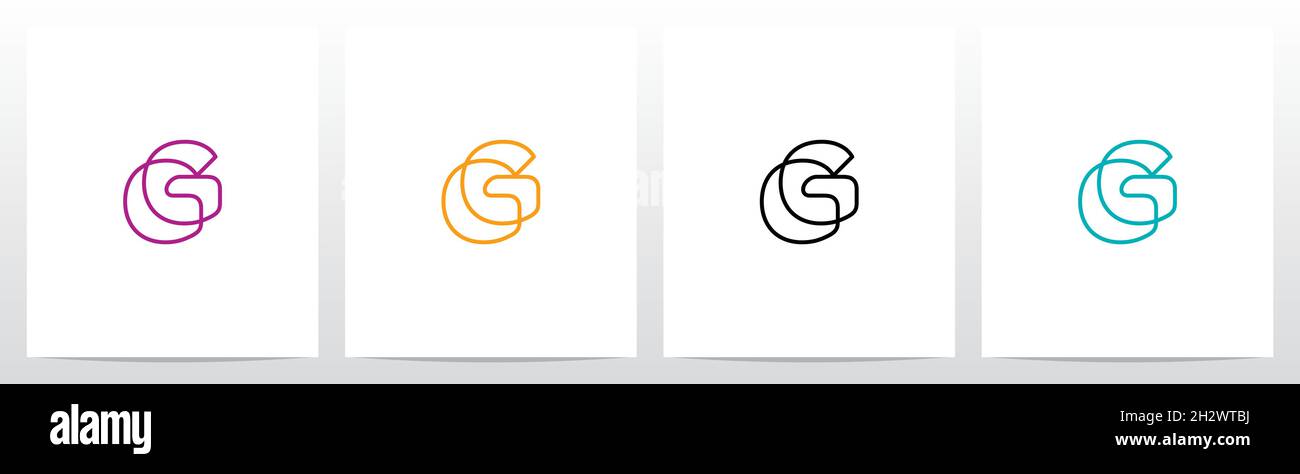 Parallel Lines Connected Forming Letter Logo Design G Stock Vector ...