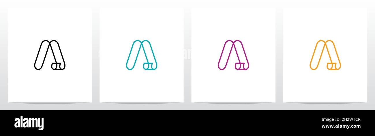 Parallel Lines Connected Forming Letter Logo Design A Stock Vector ...