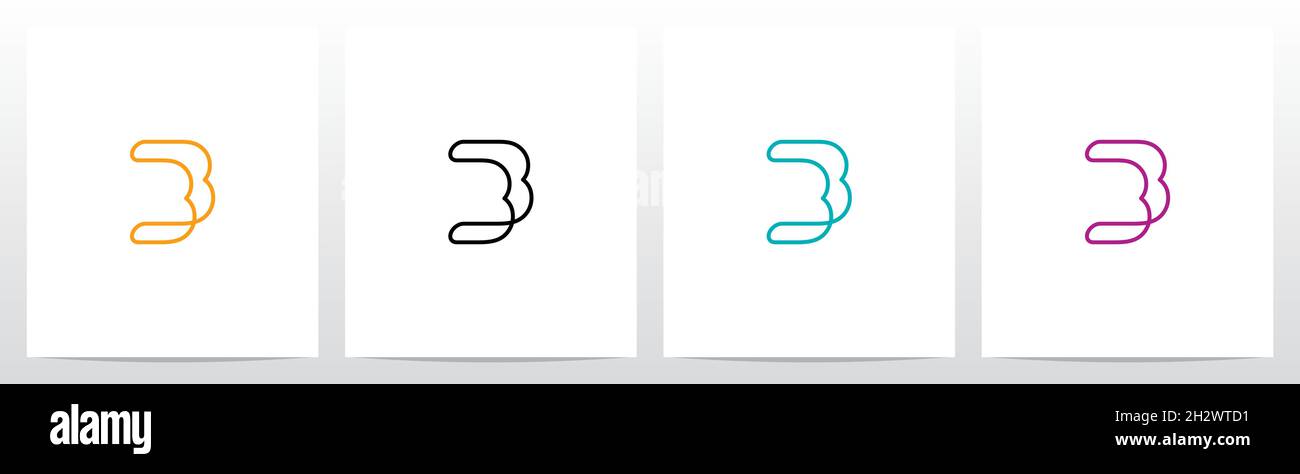 Parallel Lines Connected Forming Letter Logo Design B Stock Vector ...