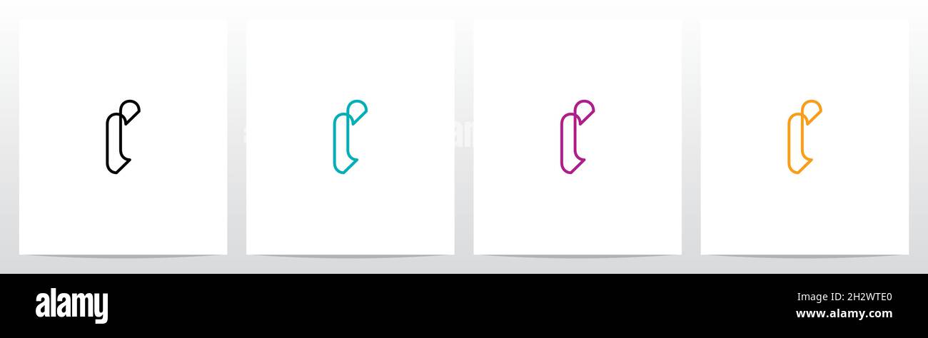 Parallel Lines Connected Forming Letter Logo Design I Stock Vector ...