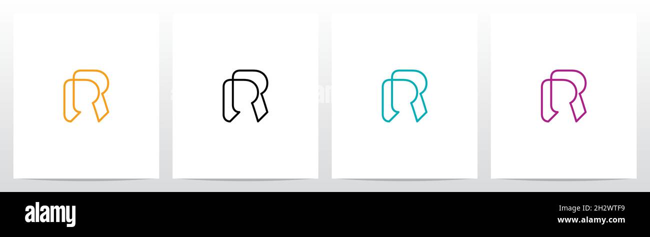 Parallel Lines Connected Forming Letter Logo Design R Stock Vector ...