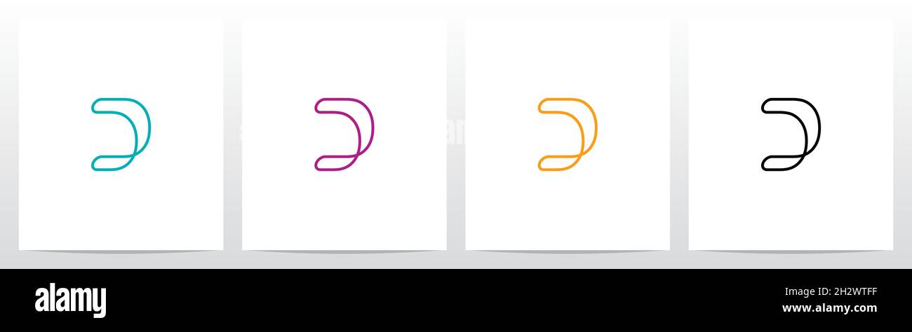Parallel Lines Connected Forming Letter Logo Design D Stock Vector ...