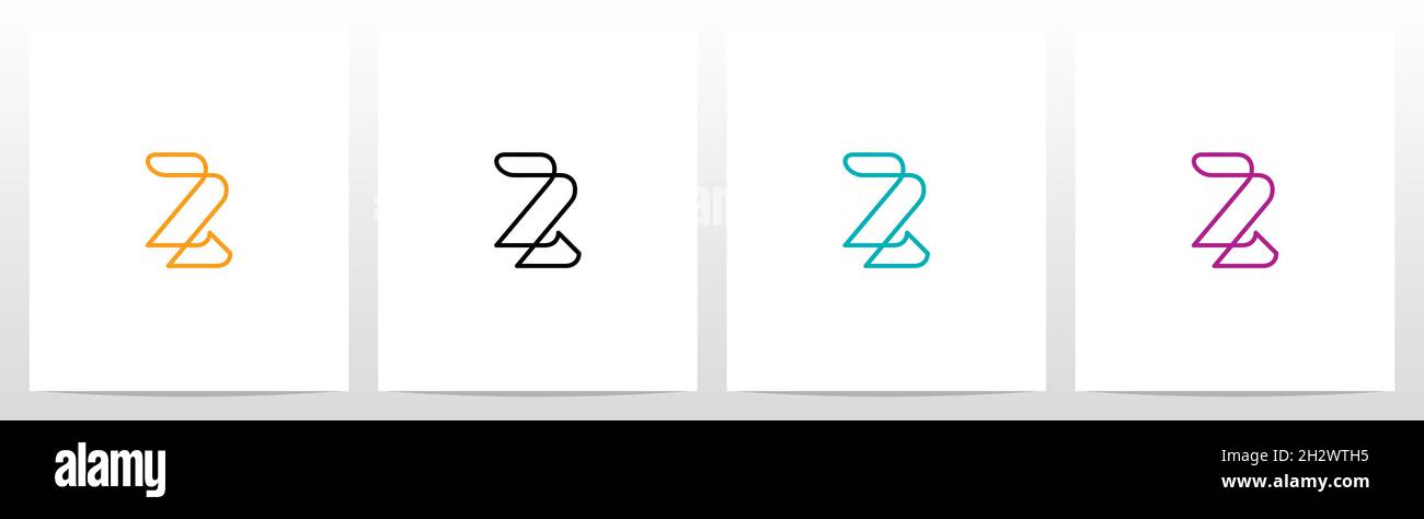 Parallel Lines Connected Forming Letter Logo Design Z Stock Vector ...