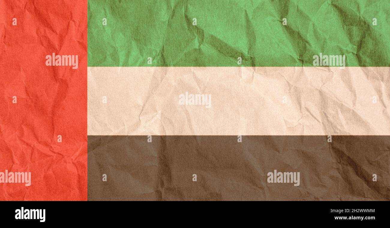 UAE flag crumpled paper grunge Stock Photo - Alamy