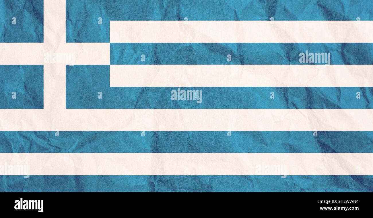 Greece flag crumpled grunge paper Stock Photo - Alamy